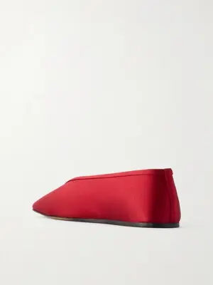 Le Monde Beryl Luna Satin Ballet Flats - Red