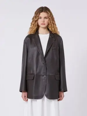 Max Mara Dyed Leather Blazer