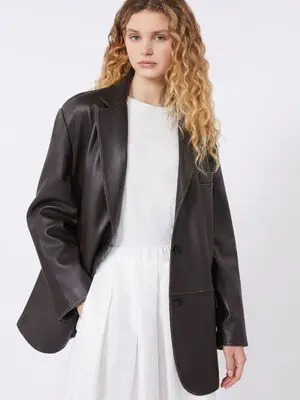 Max Mara Dyed Leather Blazer