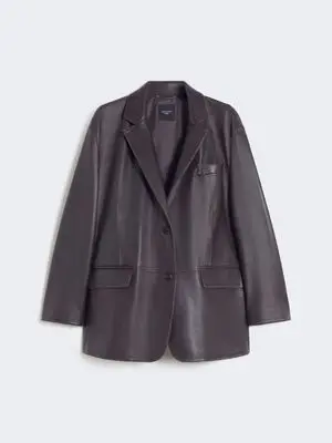 Max Mara Dyed Leather Blazer