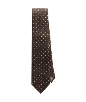 TOM FORD Embroidered Polka-dot Silk-jacquard Tie - Brown