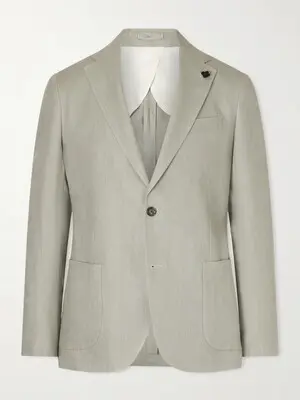 LARDINI Linen Blazer - Green