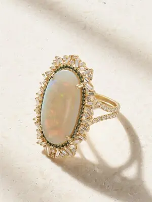 SUZANNE KALAN 18-karat Opal And Diamond Ring - Gold