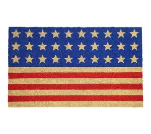 NORTHLIGHT Americana Stripes Stars Coir Doormat 18'x 30 - One-color