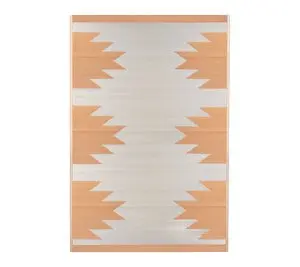 NORTHLIGHT 4' X 6' Orange Beige Southwestern Ou Tdoor Area Rug - One-color