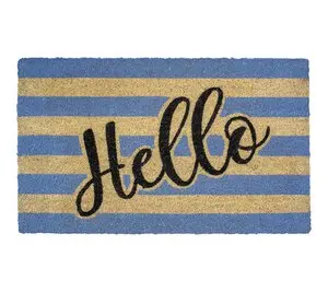 NORTHLIGHT Natural Coir 'hello' Outdoor Doormat 18' X 30 - One-color