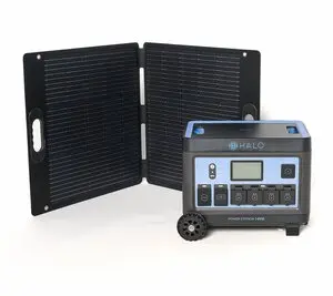 HALO 1600wh Power Station W/ 11 Outlets & Solar Panel - One-color