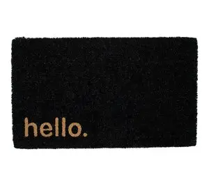NORTHLIGHT Black Coir 'hello' Outdoor Doormat 1 8' X 30 - One-color