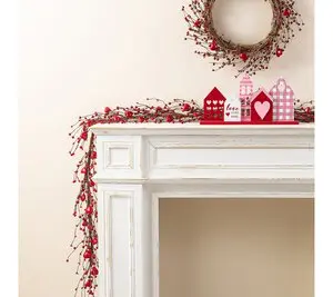 GLITZHOME 72'l Valentine's Red Berry Garland - One-color