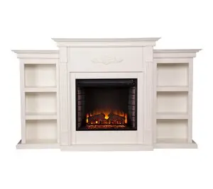 SEI FURNITURE Sei Tennyson Electric Fireplace With Bookcases - One-color