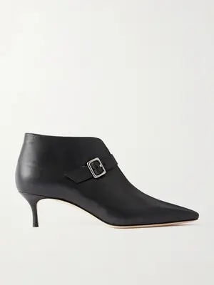 Manolo Blahnik Mendiola 50 Buckled Leather Ankle Boots