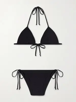 Lisa Marie Fernandez Seersucker Triangle Bikini - Black