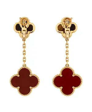 VAN CLEEF & ARPELS Magic Alhambra 2 Motifs Drop Earrings - Gold