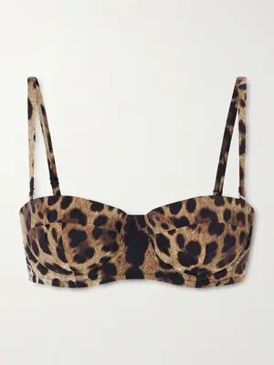 Dolce & Gabbana Leopard-print Balconette Bikini Top - Animal Print