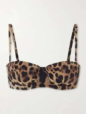 Dolce & Gabbana Leopard-Print Balconette Bikini Top Leopard Print
