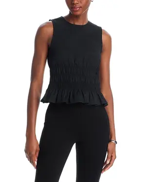 Staud Culver Peplum Top - Black