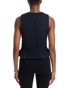 Staud Culver Peplum Top - Black