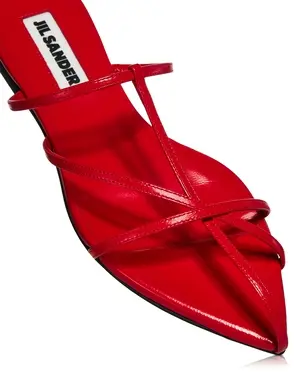 JIL SANDER Ring Flats - Rouge