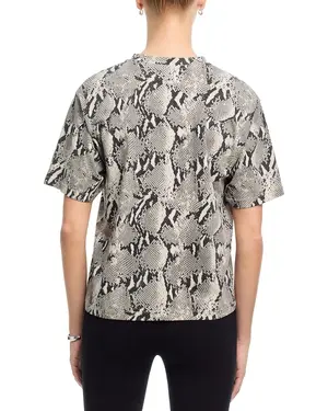 ANINE BING Avi Washed Python Tee - Multi