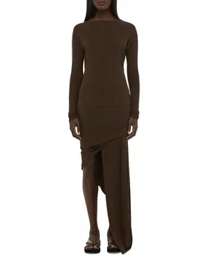 Helmut Lang Cowl Back Long Sleeve Top