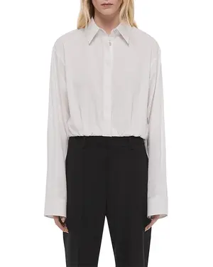 Helmut Lang Gathered Hem Crop Top
