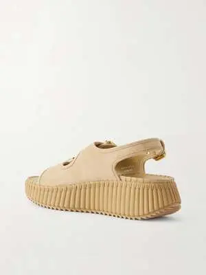 Chloé Nama Suede Platform Sandals - Sand