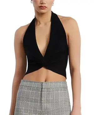 Bcbgmaxazria Halter Sweater Top - Black