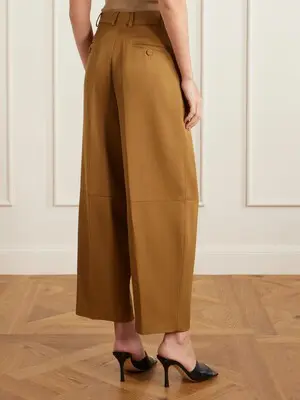Altuzarra Dash Pleated Twill Barrel-leg Trousers - Brown