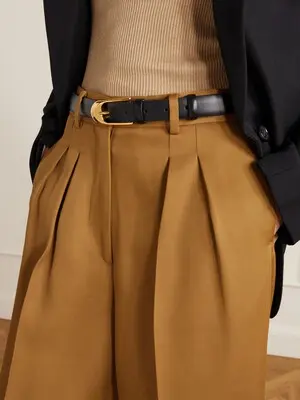 Altuzarra Dash Pleated Twill Barrel-leg Trousers - Brown