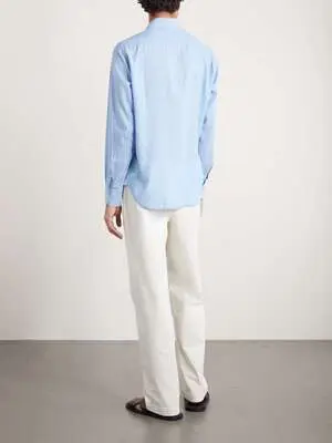 Fedeli Sean Cotton-chambray Shirt - Light Blue