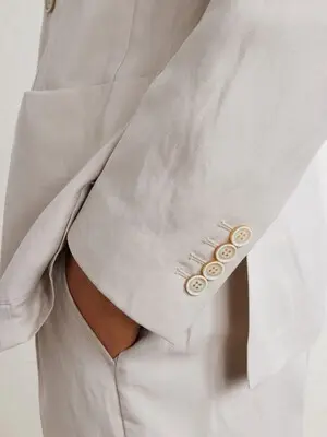 Eleventy Lyocell And Linen-blend Suit Jacket