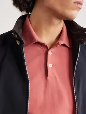 Brunello Cucinelli Slim-fit Cotton-piqué Polo Shirt - Orange