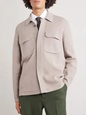 Dunhill Cotton And Cashmere-blend Overshirt - Neutrals