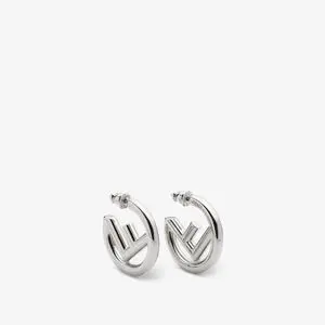 Fendi F Is Earrings - Silver
