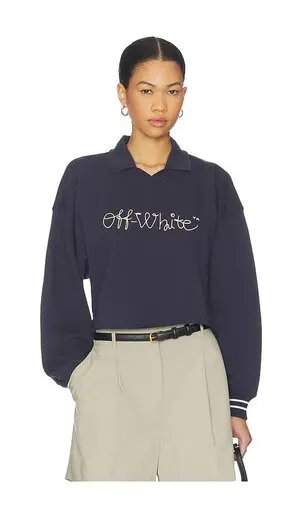 Off-White Script Logo Polo Sweater