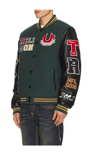 True Religion Cat Lover Varsity Jacket