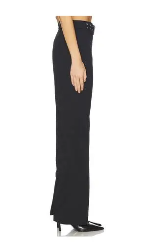 GANNI Bonded Crepe Belted Pant