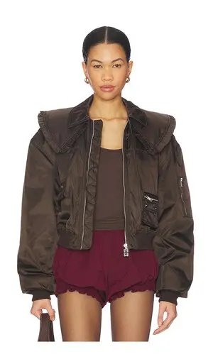 GANNI Duchesse Nylon Bomber Jacket