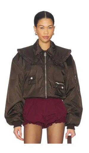 GANNI Duchesse Nylon Bomber Jacket