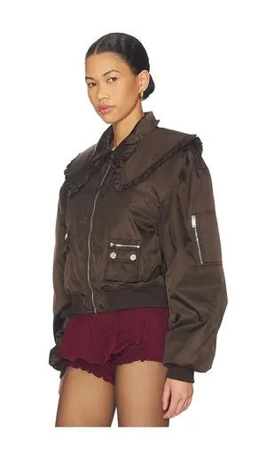 GANNI Duchesse Nylon Bomber Jacket