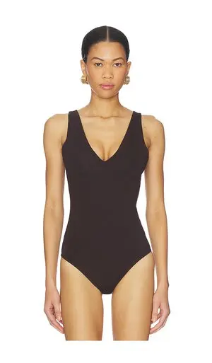 SANS FAFF X Plunge V Bodysuit - Brown