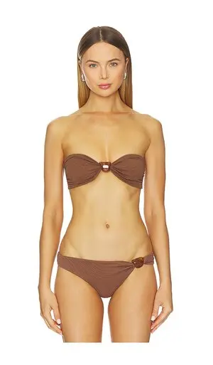 F E L L A Eli Bandeau Bikini Top - Pinecone