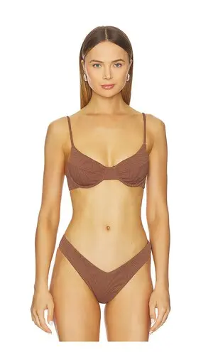 F E L L A Gareth Bikini Top - Pinecone