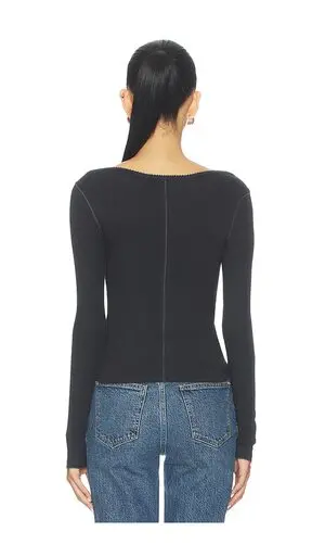 Free People Long Sleeve Pointelle Button-up Top