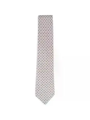 Isaia Paisley-pattern Neck Tie - Neutrals