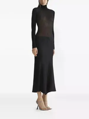 MUGLER High-neck Long-sleeve Dress