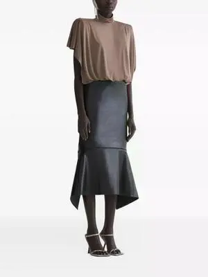 MUGLER Leather Slit Skirt