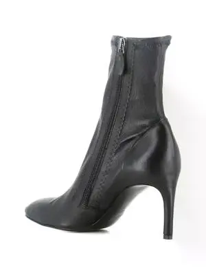 DEL CARLO Stretch Stiletto Ankle Boots - Black