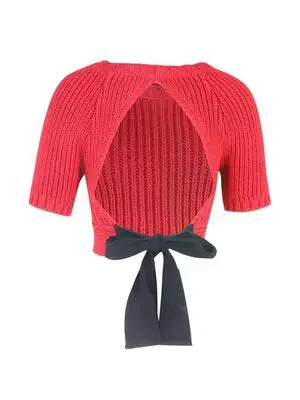 Red Valentino Open-back Knit Crop Top