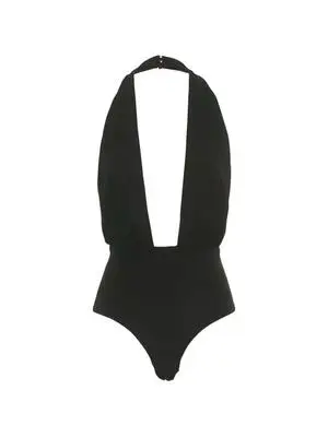 Michael Kors Deep V-neck Open-back Bodysuit